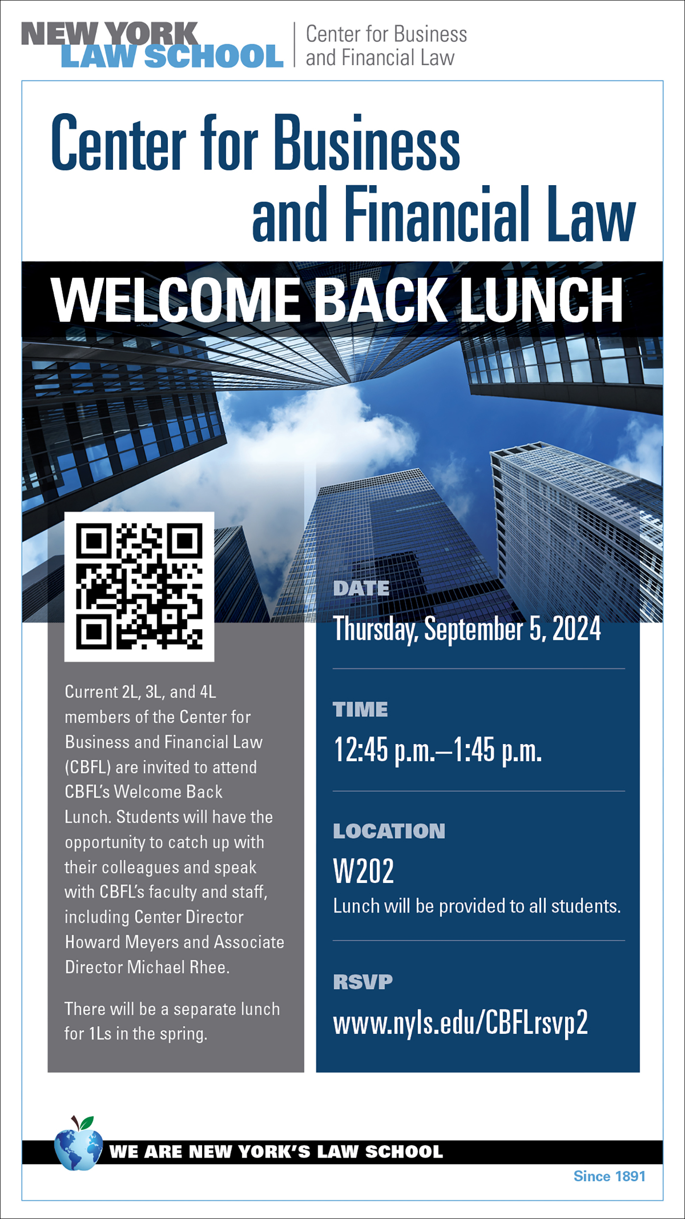 Center for Business and Financial Law Welcome Back Lunch - New York Law ...