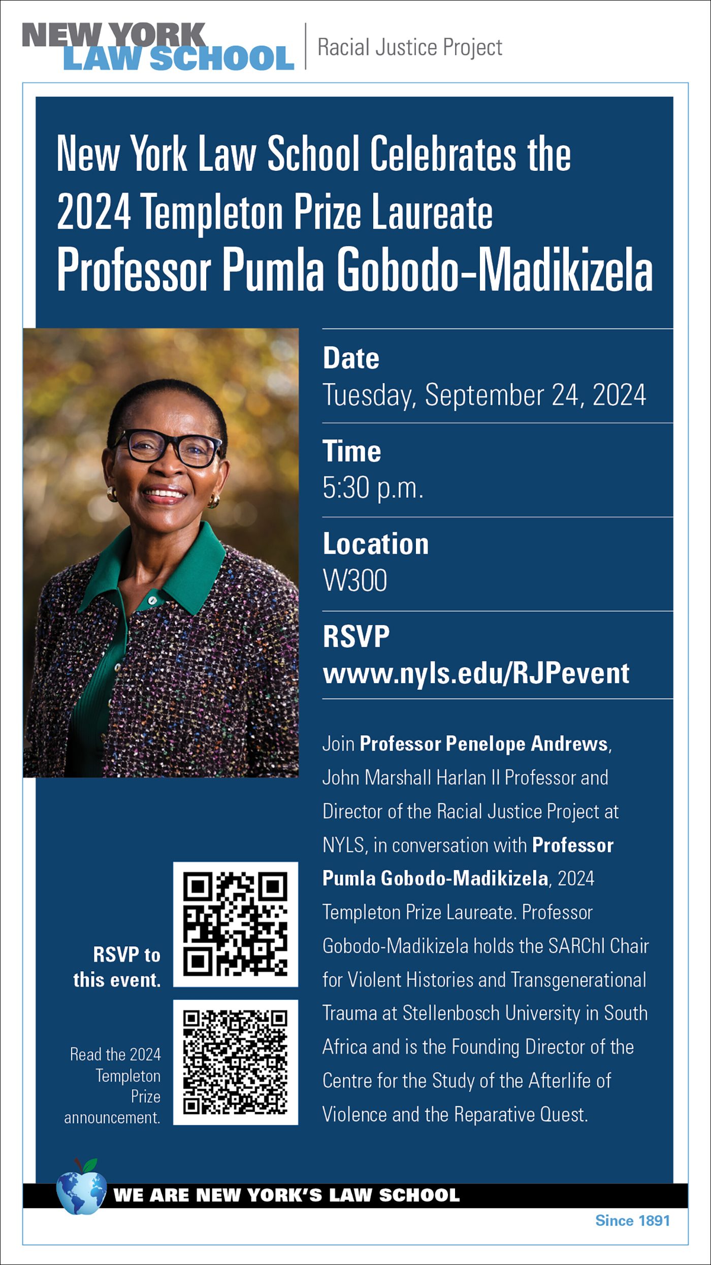 New York Law School Celebrates the 2024 Templeton Prize Laureate ...