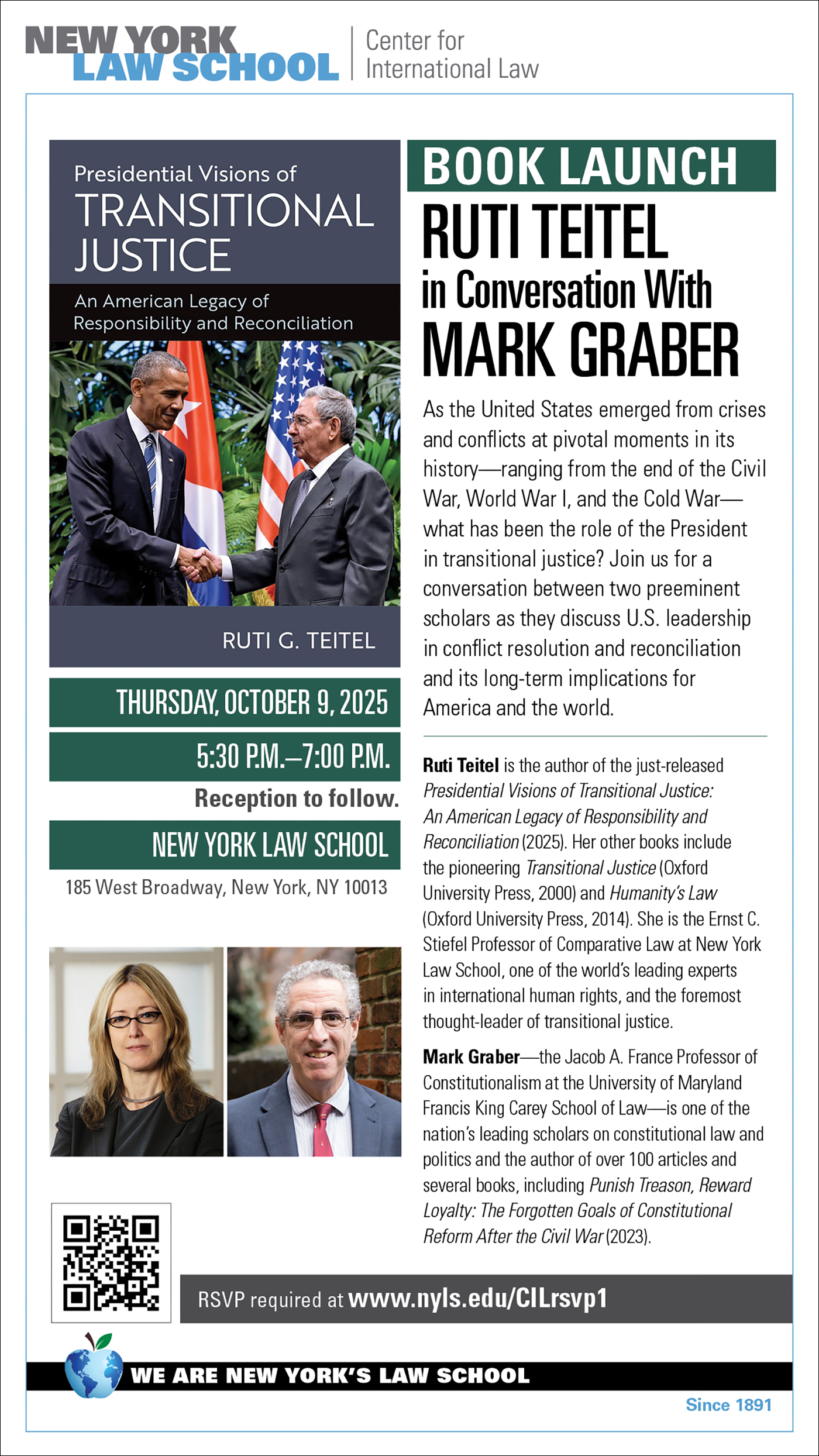 Book Launch: Ruti Teitel in Conversation With Mark Graber - New York ...